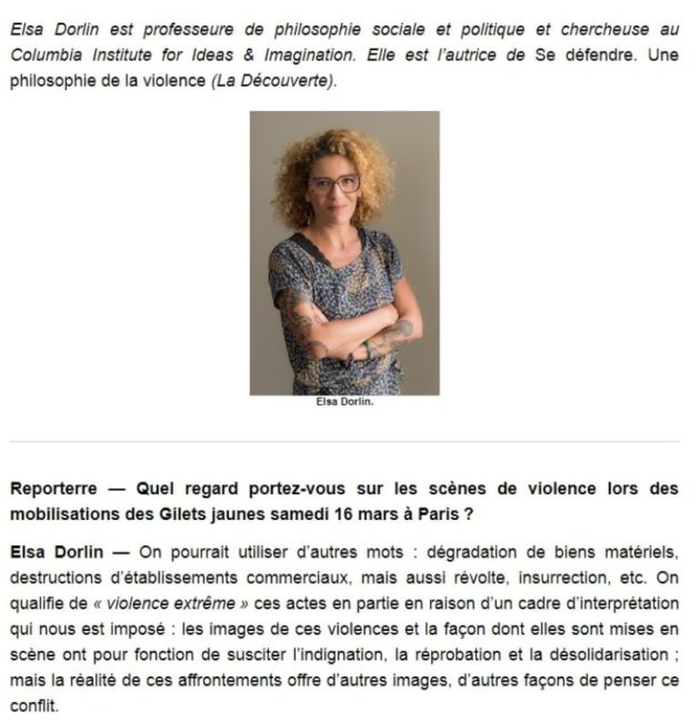Actualité - Entretien d'Elsa Dorlin sur la violence - Éditions Zones